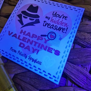 Printable Invisible Ink Valentine Tag, Invisible Ink Pen Valentine, Boy ...