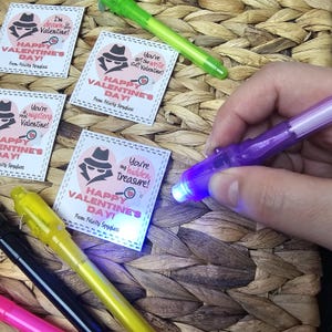 Printable Invisible Ink Valentine Tag, Invisible Ink Pen Valentine, Boy ...