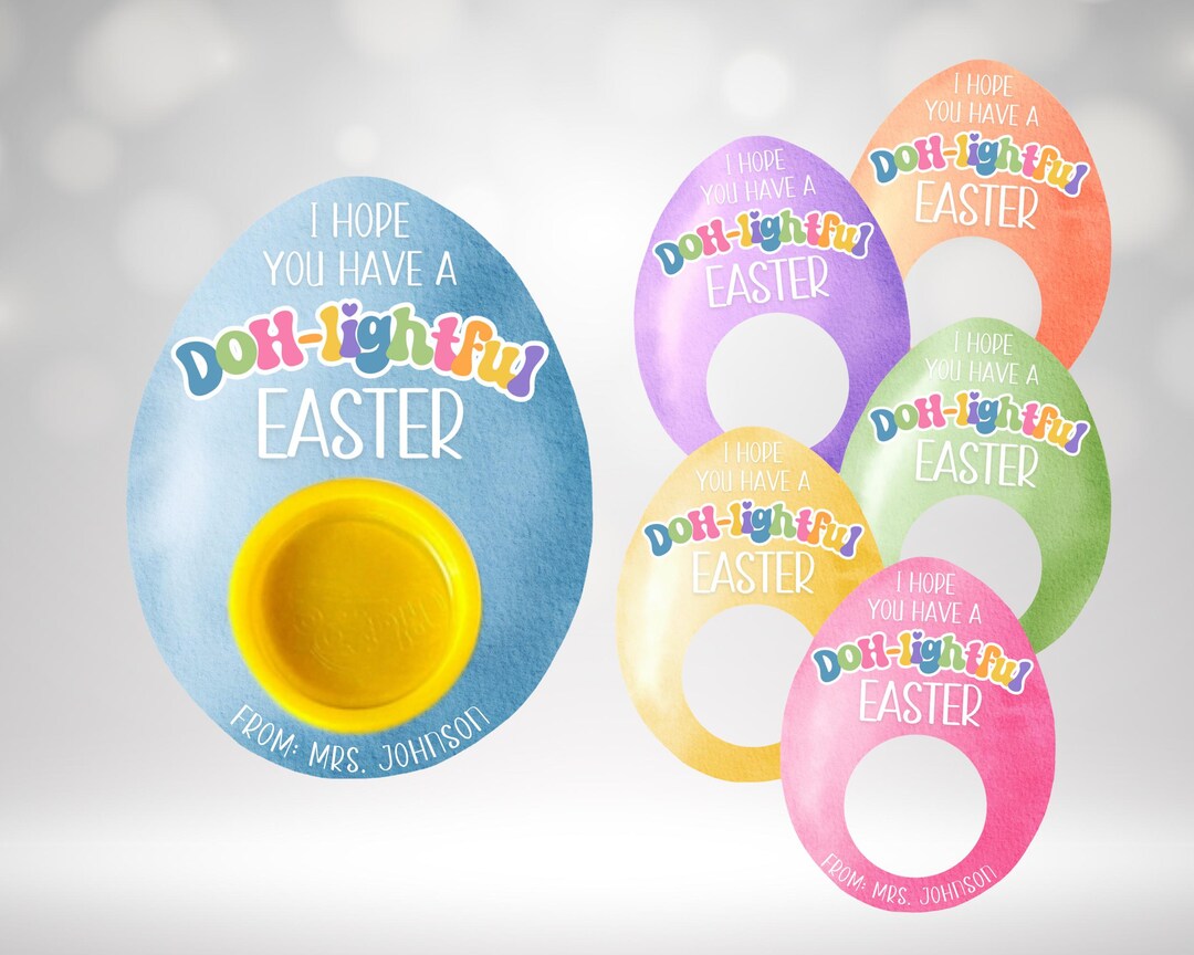 Easter Play Dough Egg Holder: Printable Basket Stuffer (DIY) - Etsy