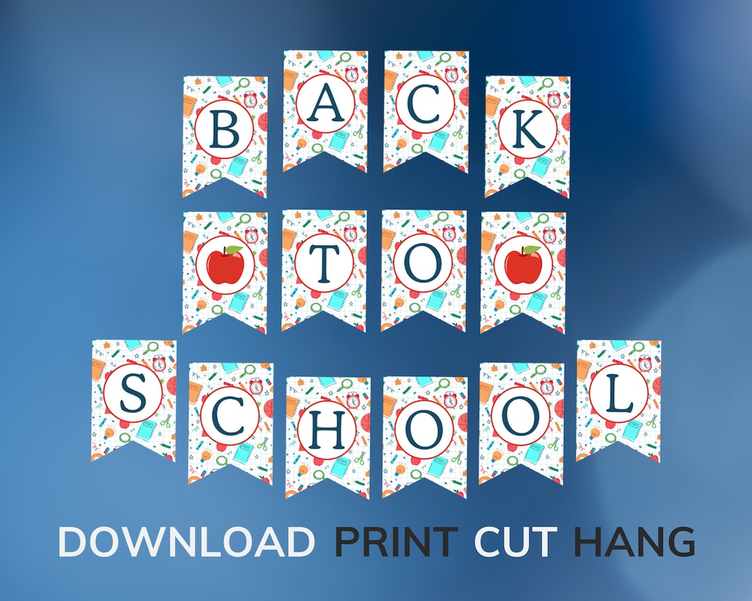 Back to School Banner Printable - First Day of School - Back to School ...