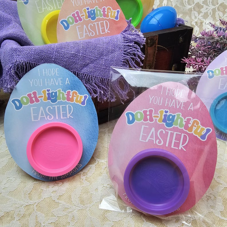 Easter Play Dough Egg Holder: Printable Basket Stuffer (DIY) - Etsy