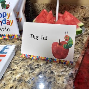 Hungry Caterpillar Food Labels: Birthday Party Tent Cards (printable ...