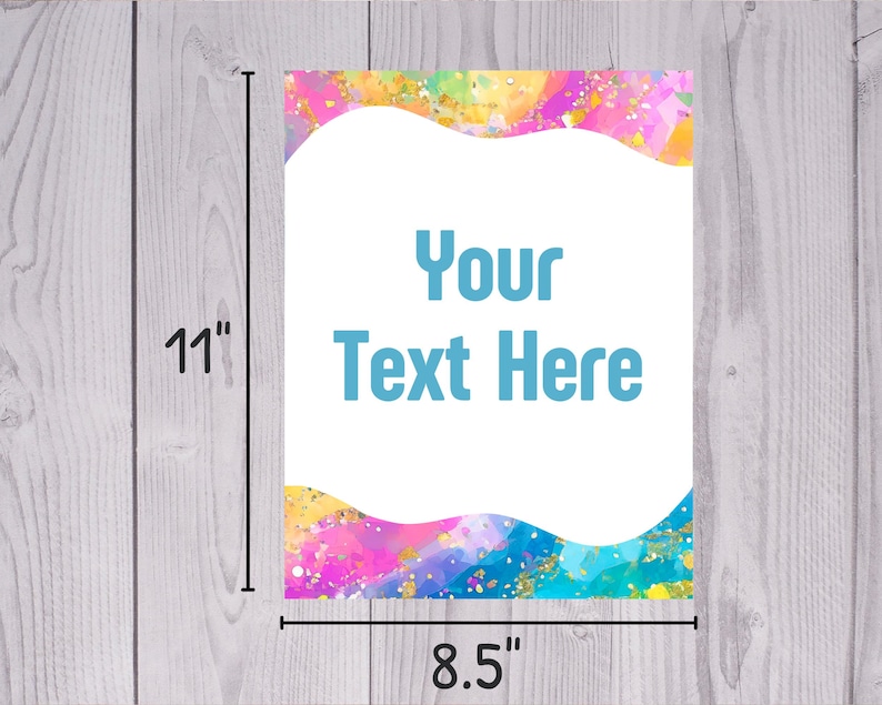 Rainbow Geode Party Sign Art Birthday Party Decor Customizable Party ...