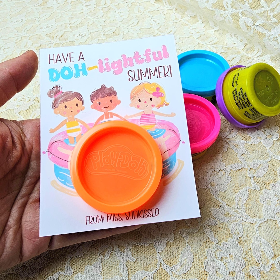 End of School Play Dough Gift Tag, Personalized Printable (DIY) - Etsy