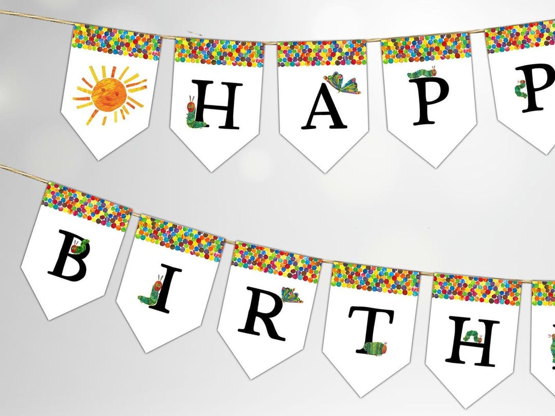 Hungry Caterpillar Banner - Printable Birthday Banner - Hungry ...
