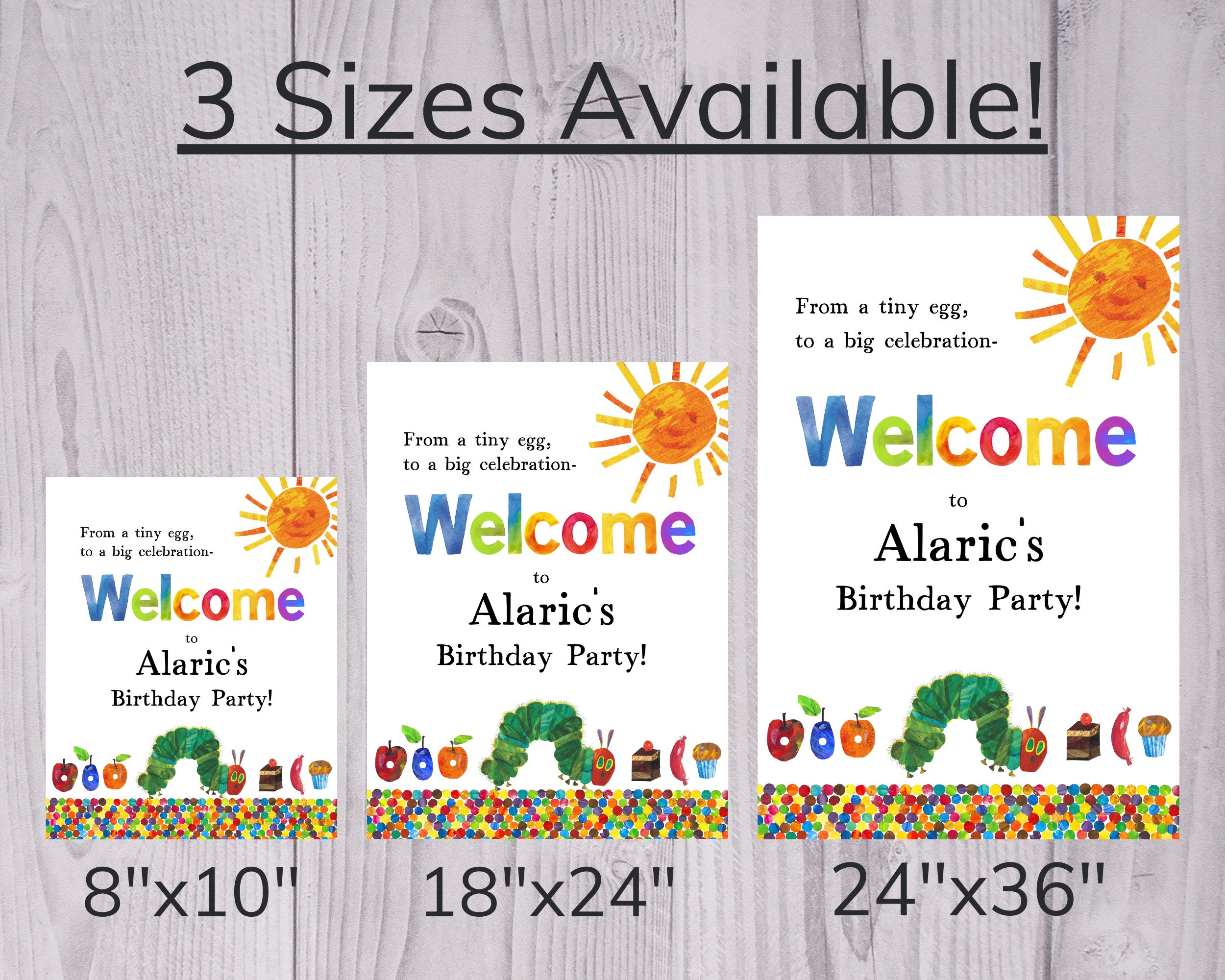 Hungry Caterpillar Welcome Sign: Eric Carle Birthday Party (digital ...