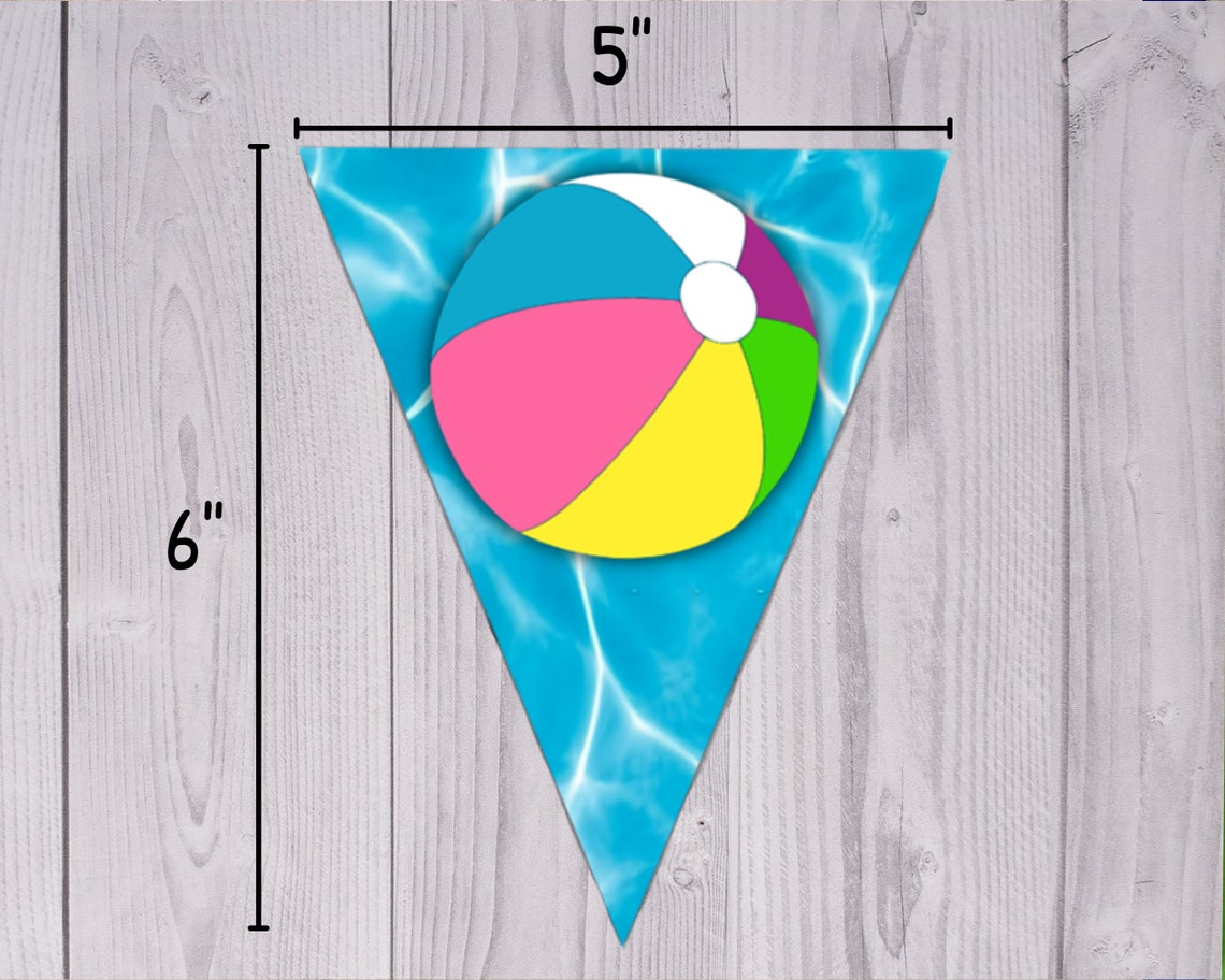 Pool Party Banner Splash Pad Birthday Banner Printable - Etsy