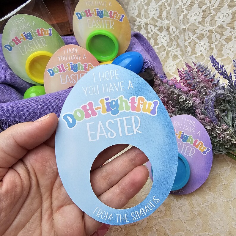 Easter Play Dough Egg Holder: Printable Basket Stuffer (DIY) - Etsy
