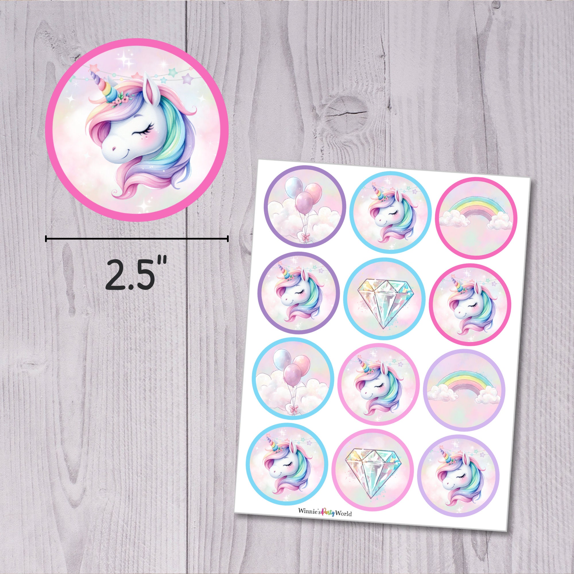 Unicorn Cupcake Toppers Printable Cupcake Topper Diy Cupcake Decoration