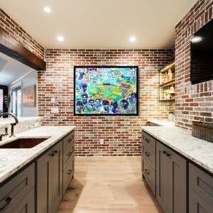 New York Yankees Baseball Man Cave Bar Pop Art Abstract Collage Bright ...