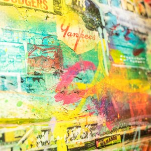 New York Yankees Baseball Man Cave Bar Pop Art Abstract Collage Bright ...