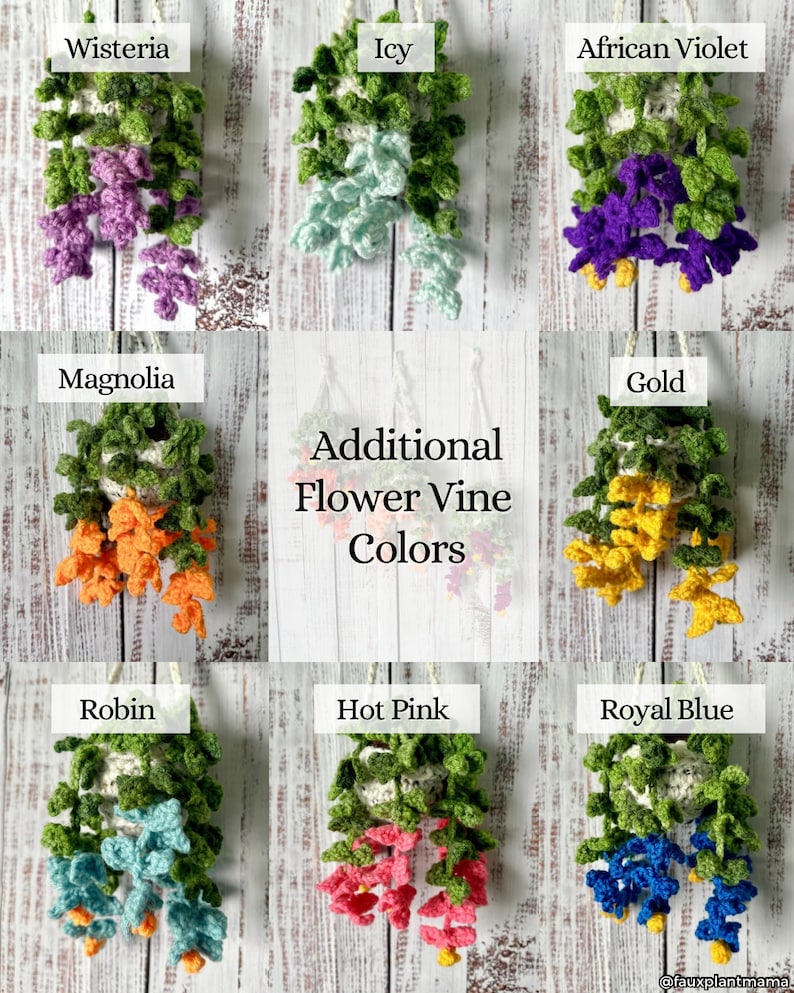Crochet Vine Flower Plant, Hanging Plant, Home Decor Gift - Etsy