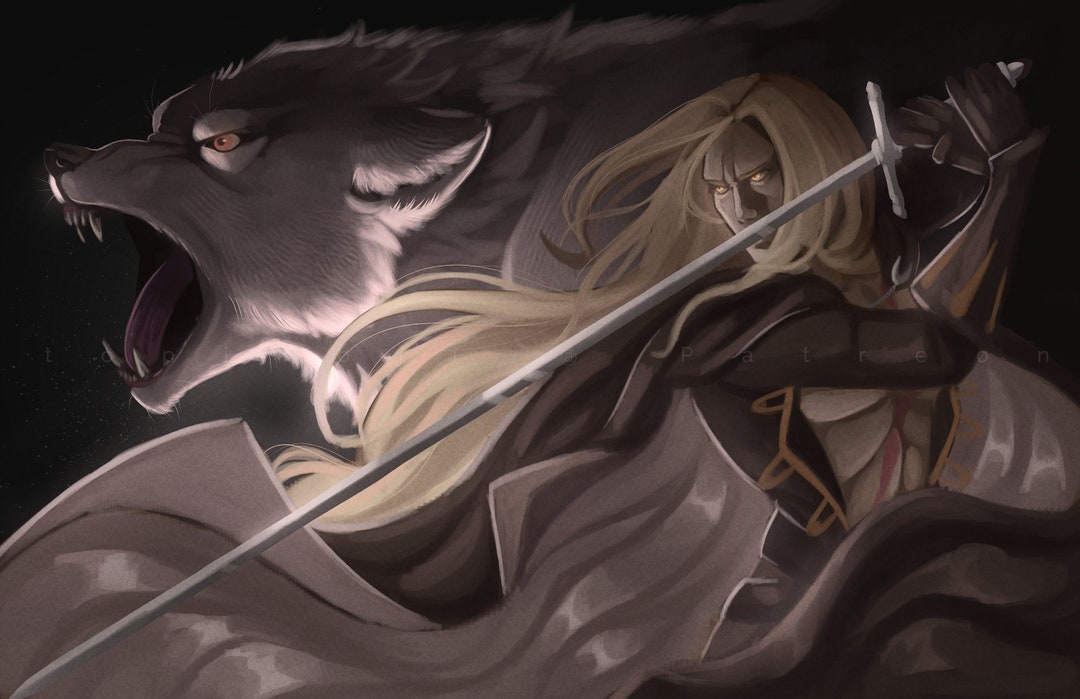 Alucard Castlevania and Wolf Print - Etsy