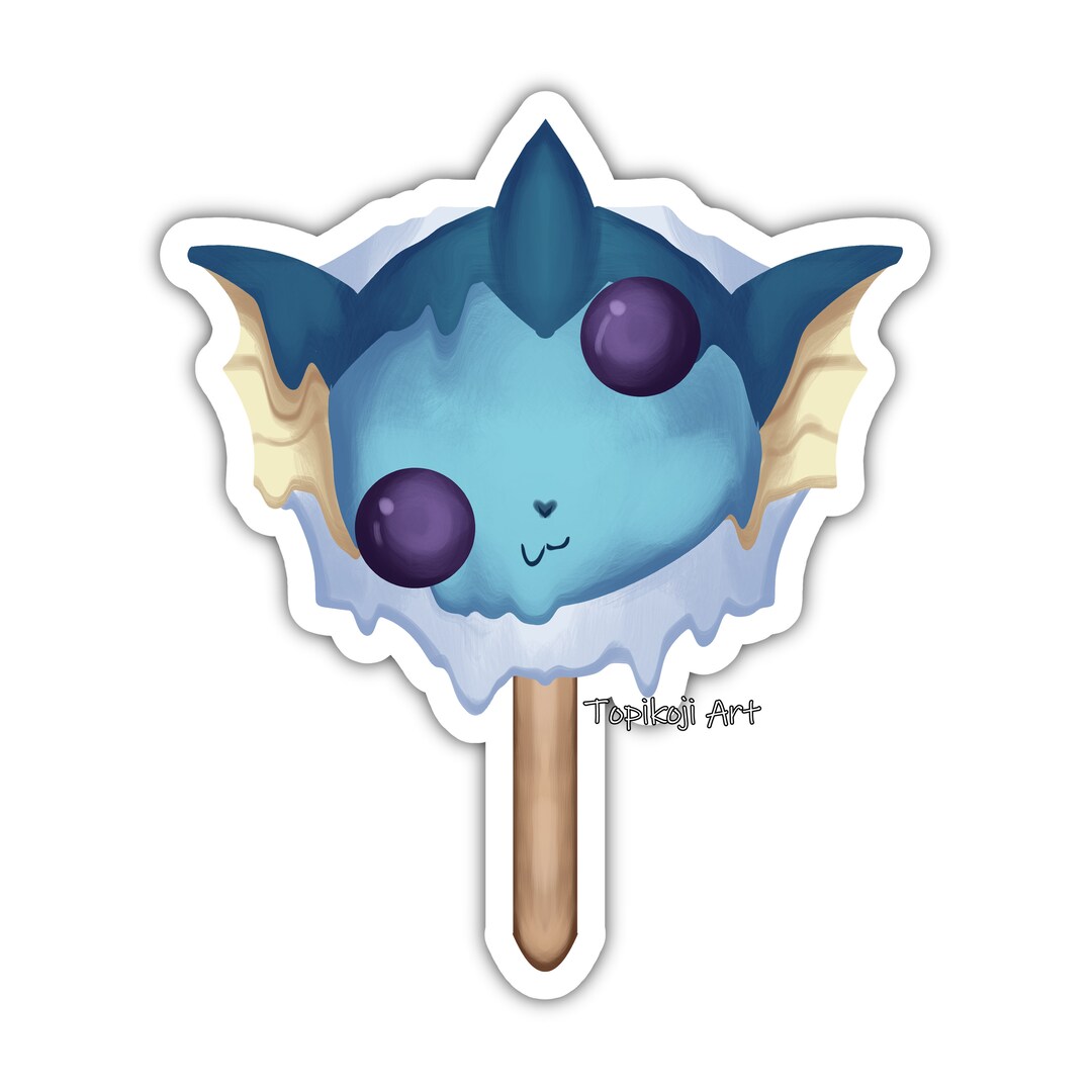 Vaporeon Melted Ice Cream Die-cut Sticker - Etsy