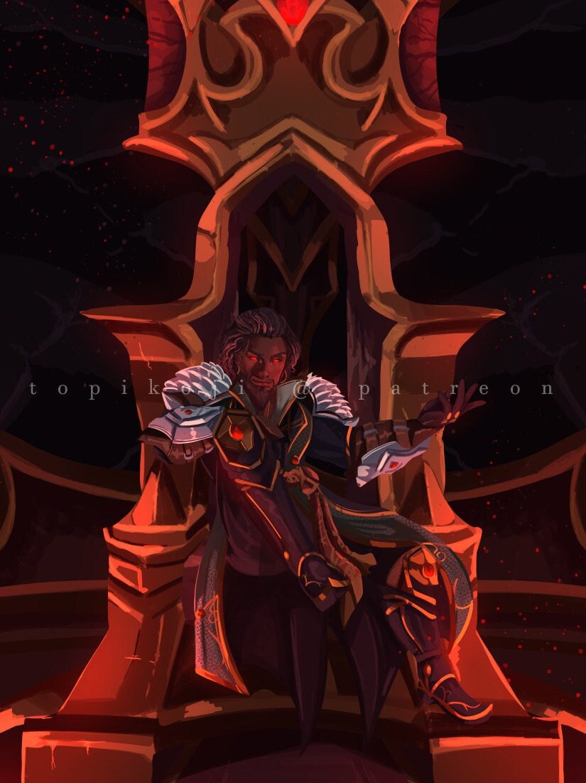 The Black Prince Wrathion Throne Print World of Warcraft Dragonflight ...