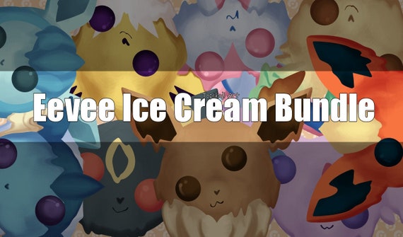 Eevee Evolution Melted Ice Cream Die-cut Sticker Bundle - Etsy