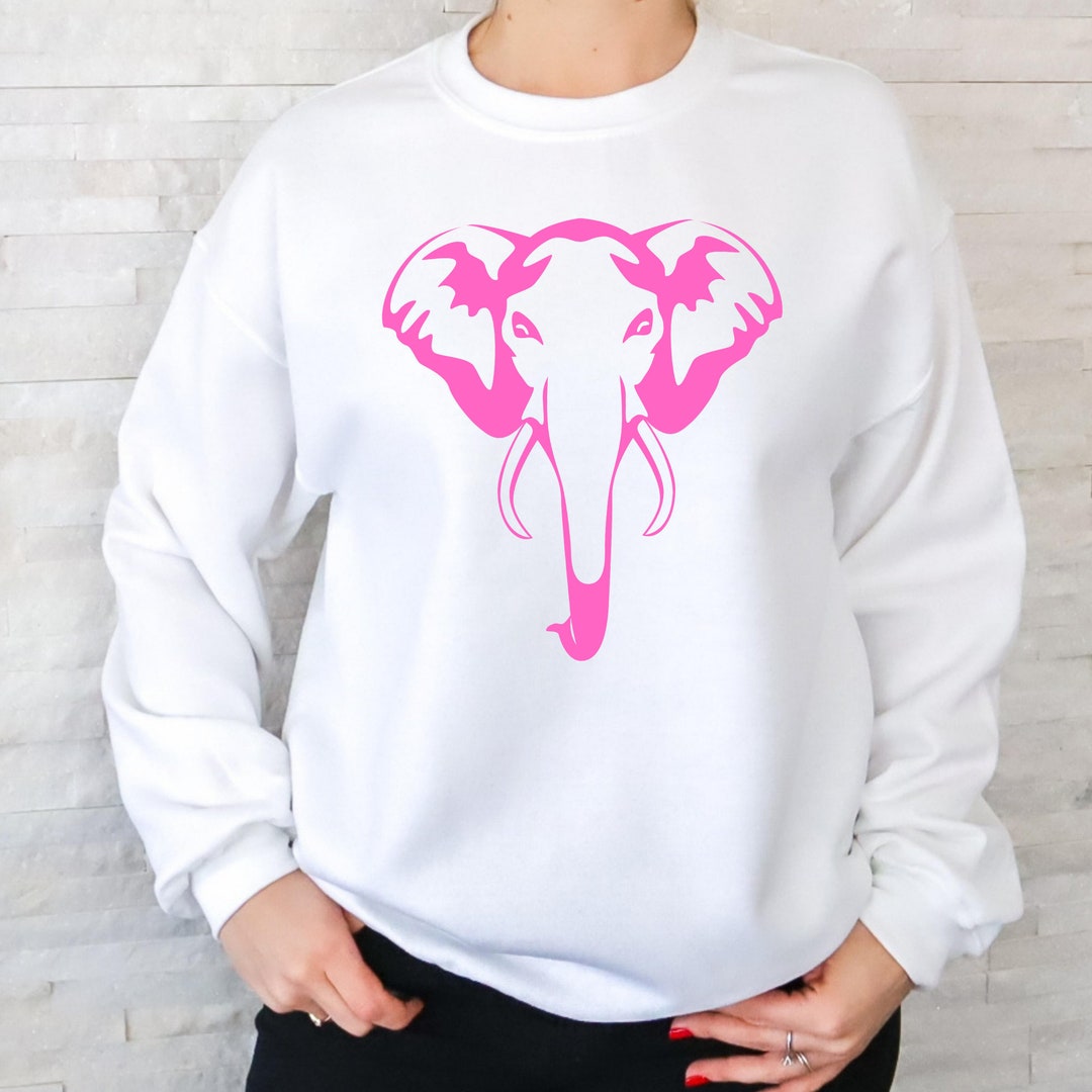 Pink Elephant Sweatshirt Design - Etsy