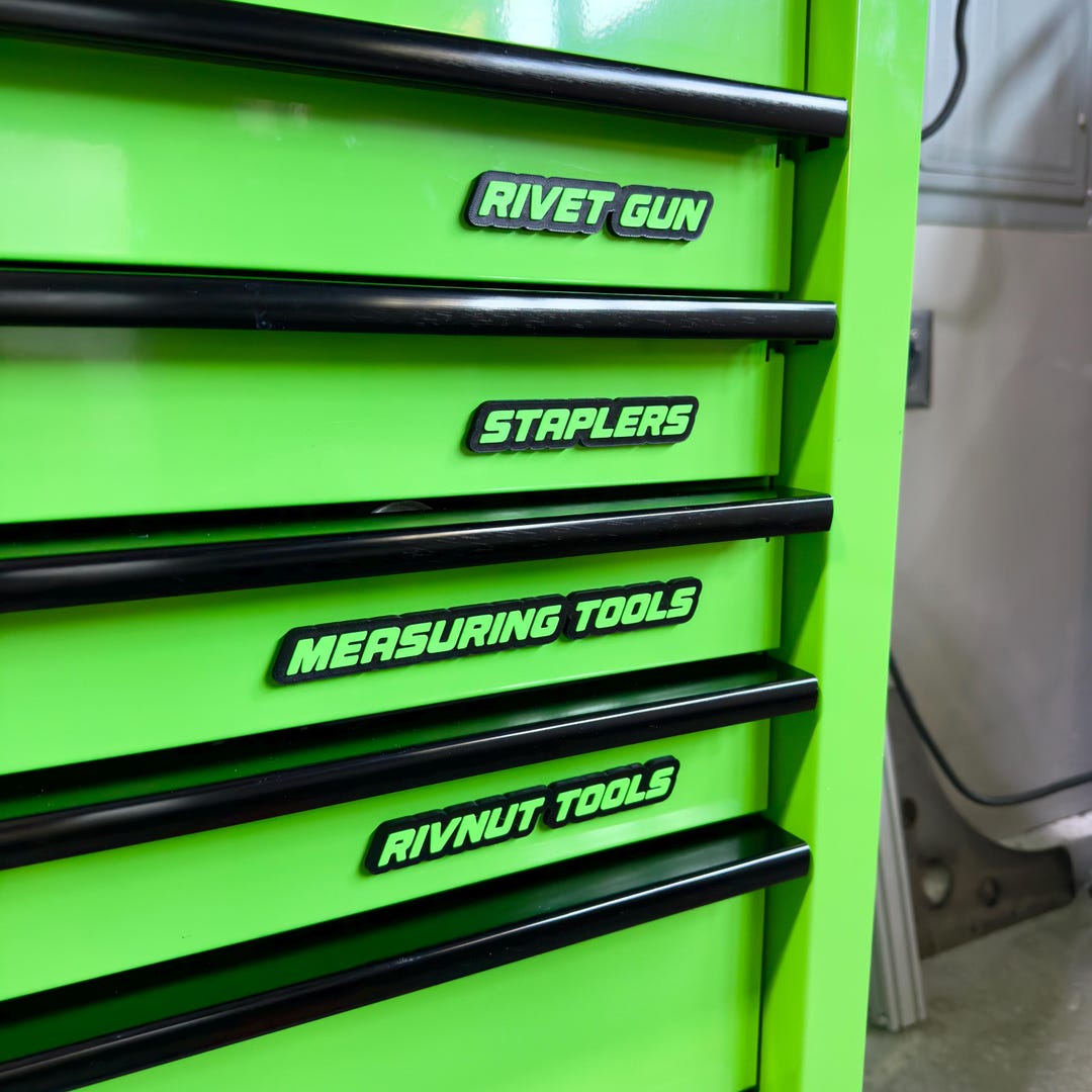 Magnetic Toolbox Labels – REGULAR SIZE - Custom Tool Labels for ...