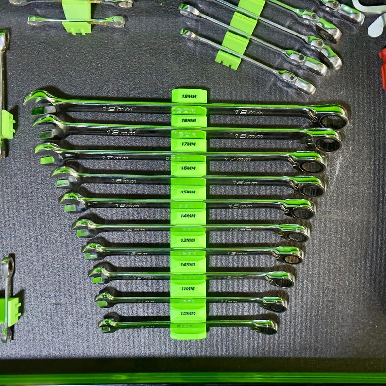 Labeled Wrench Holder – Modular Magnetic Wrench Organizer for Toolboxes ...