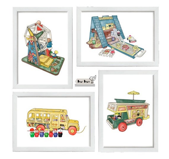 Fisher Price Art Print Wall Decor Little People Vintage - Etsy