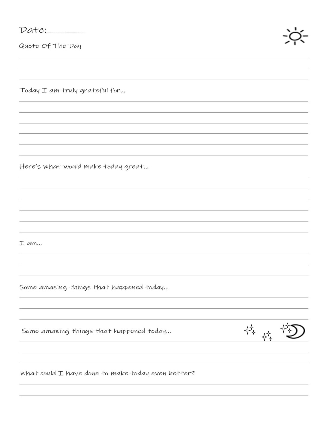 Guided Gratitude Journal Printable - Etsy