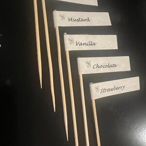 Food Flag Labels Toothpicks Customizable Allergen Label Catering Party ...