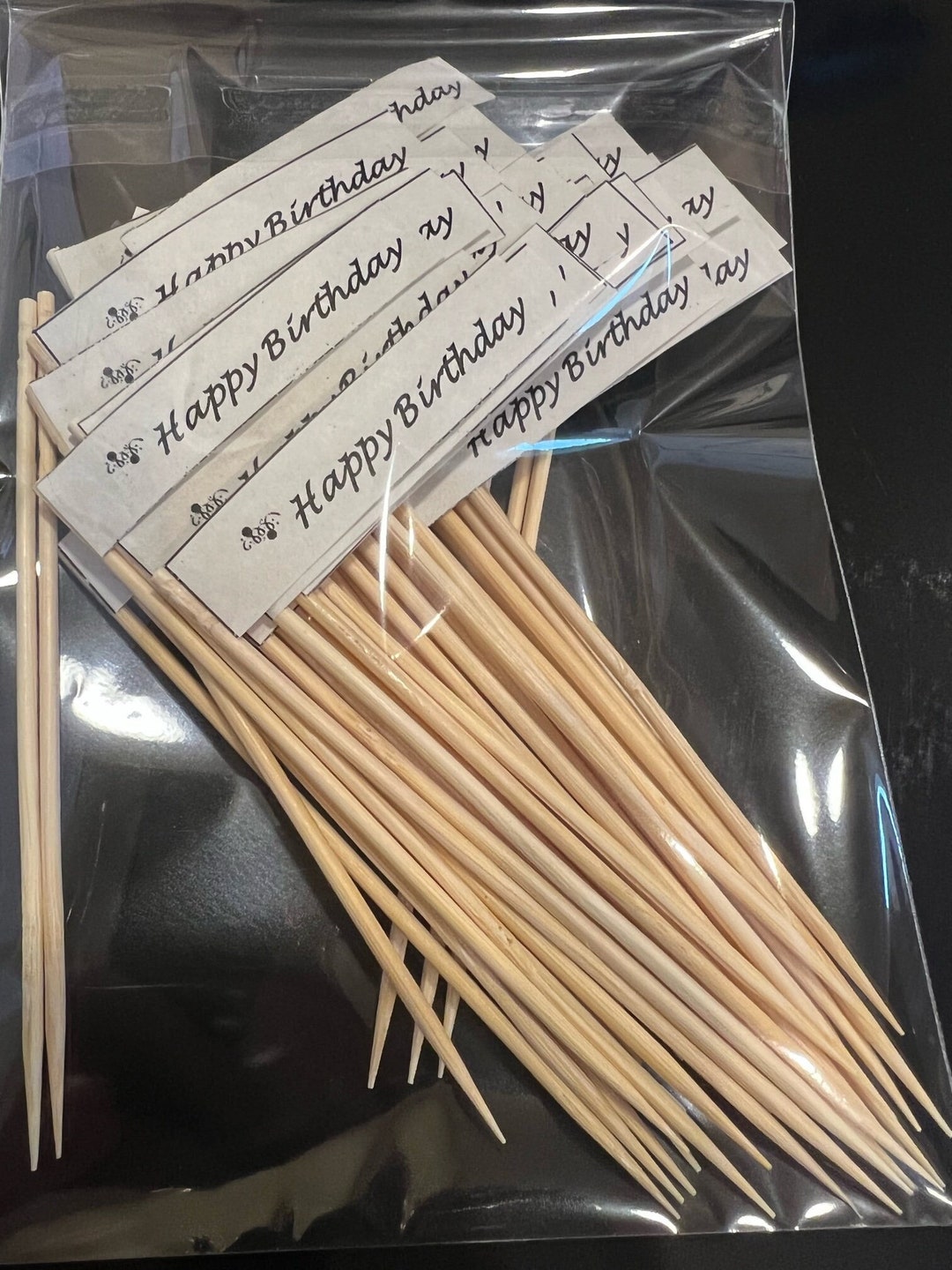 Happy Birthday Food Labels/flags/toothpicks -quantity 50 Food Labels ...