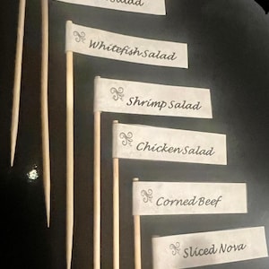 Food Flag Labels Toothpicks Customizable Allergen Label Catering Party ...