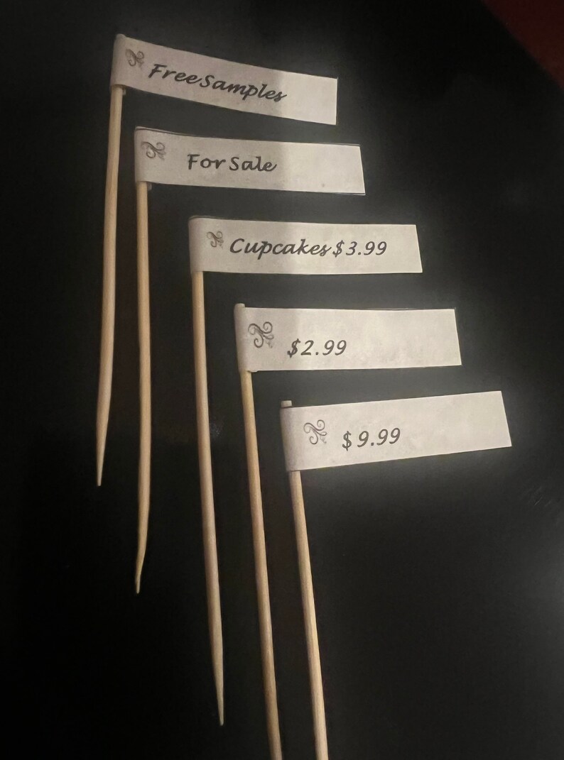 Food Flag Labels Toothpicks Customizable Allergen Label Catering Party ...