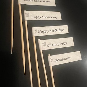 Food Flag Labels Toothpicks Customizable Allergen Label Catering Party ...