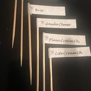 Food Flag Labels Toothpicks Customizable Allergen Label Catering Party ...