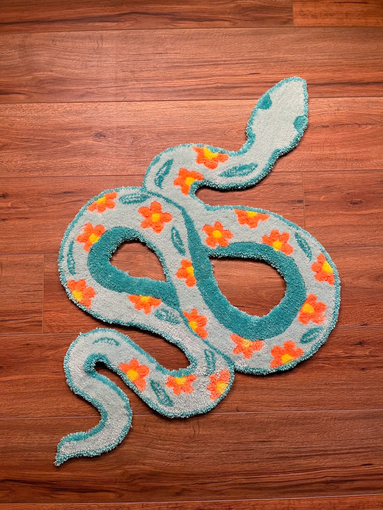 Floral Snake Rug - Etsy