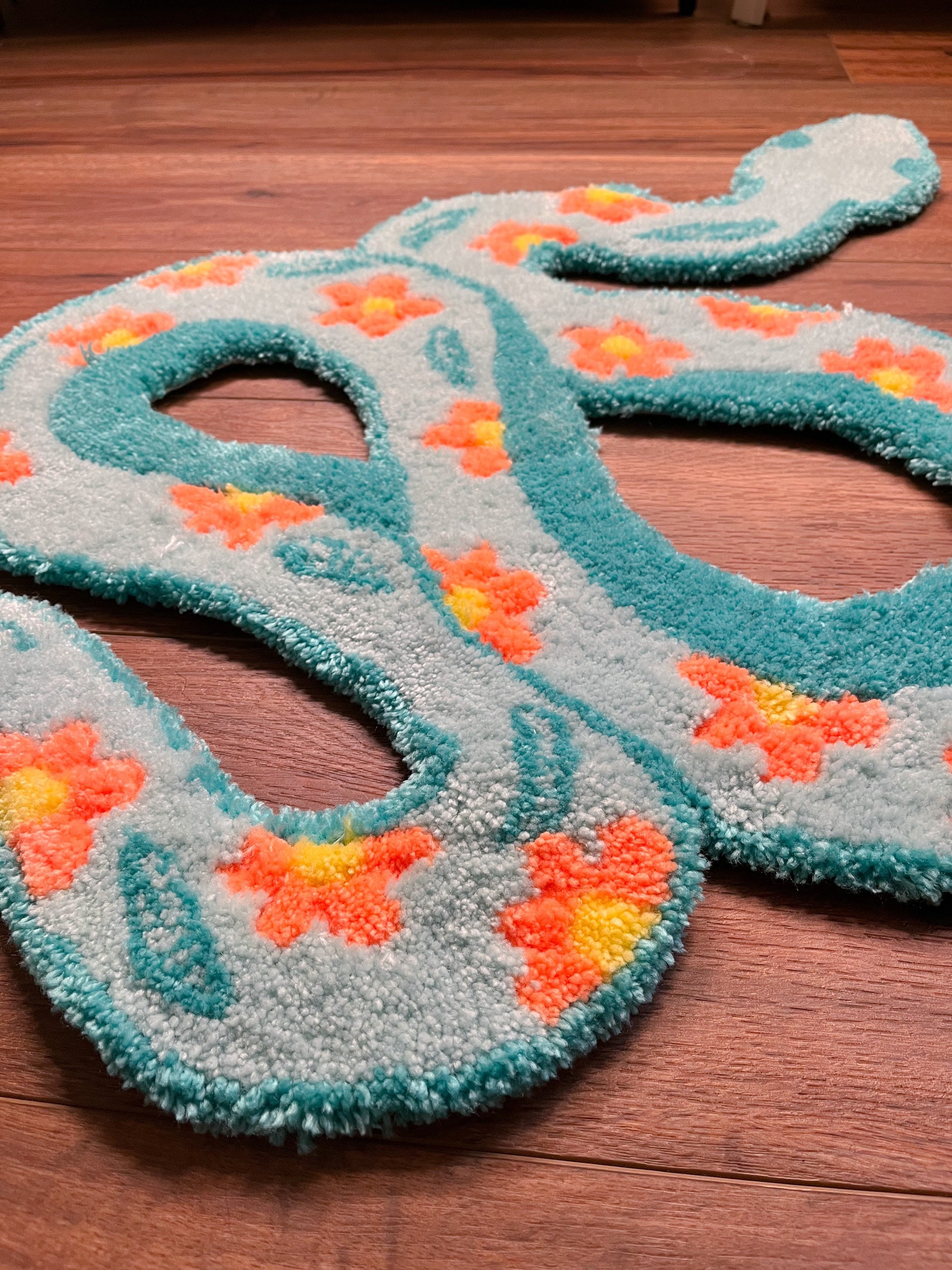 Floral Snake Rug - Etsy