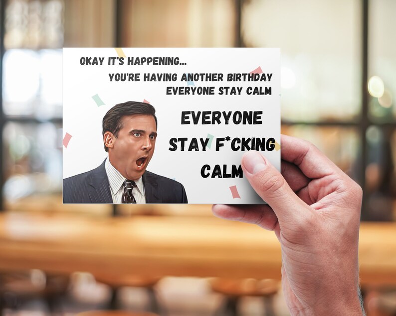 The Office Funny Birthday Card Stay Calm - Etsy