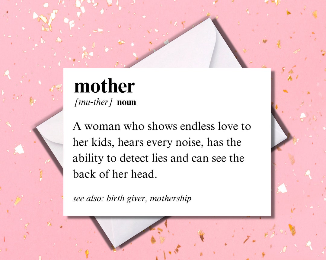 Happy Mother's Day - Mother Definition Card - Mom Gift - Mother's Day ...