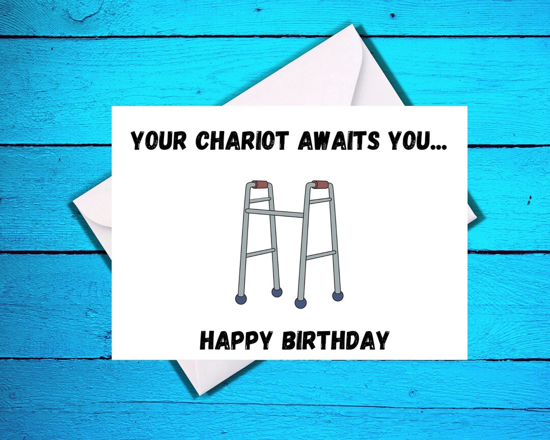 Happy Birthday - Your Chariot Awaits You... Funny Birthday Card - Etsy