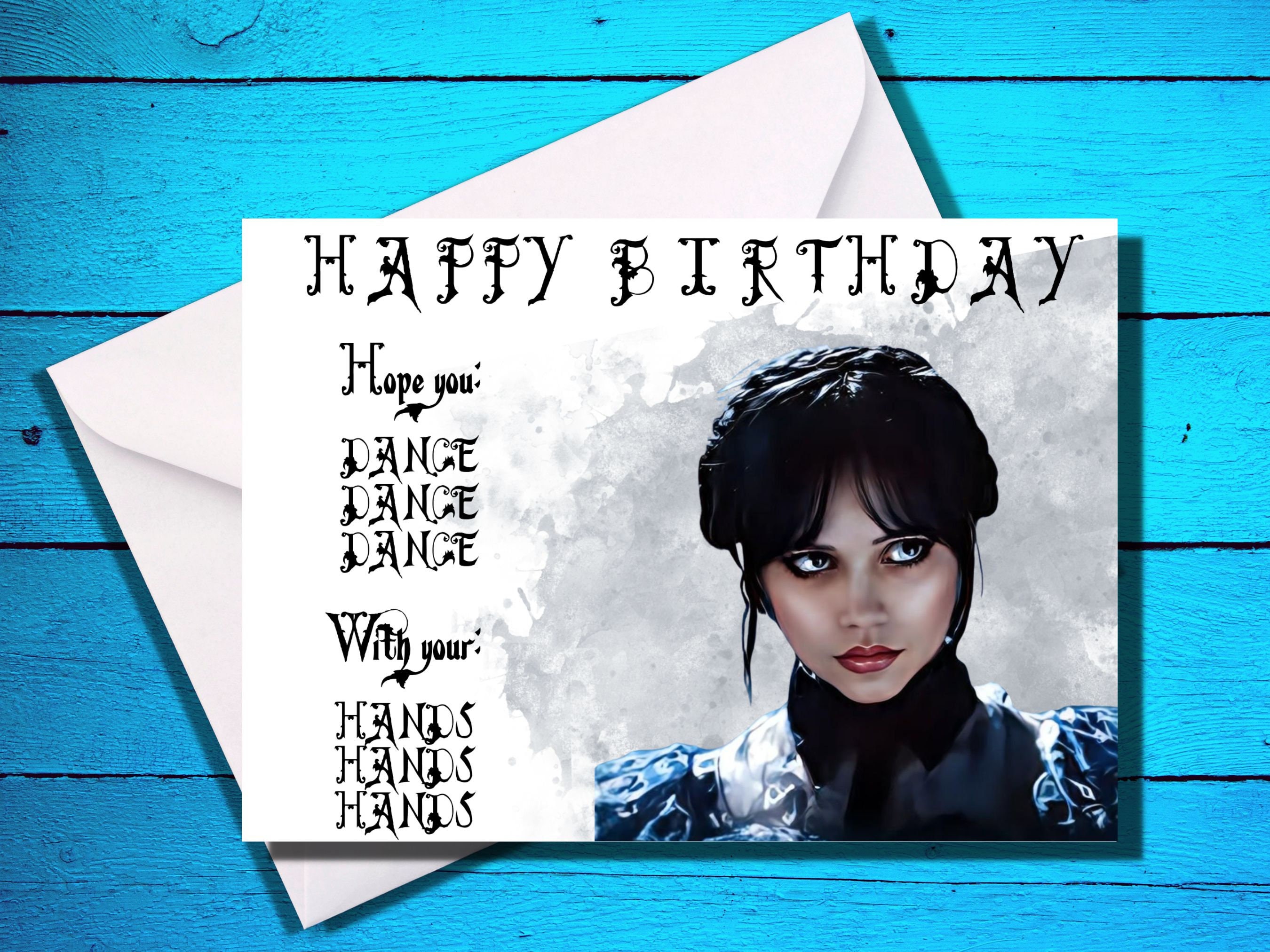 Happy Birthday Card Wednesday Addams Hope You Dance - Etsy