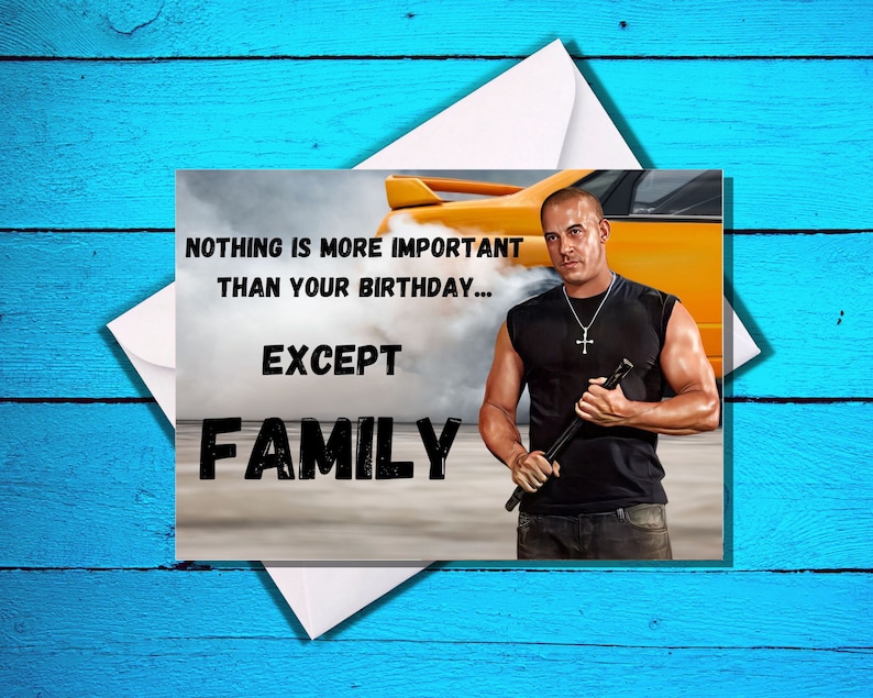 Happy Birthday - Dom Toretto- Fast and Furious - Family - Birthday Card ...