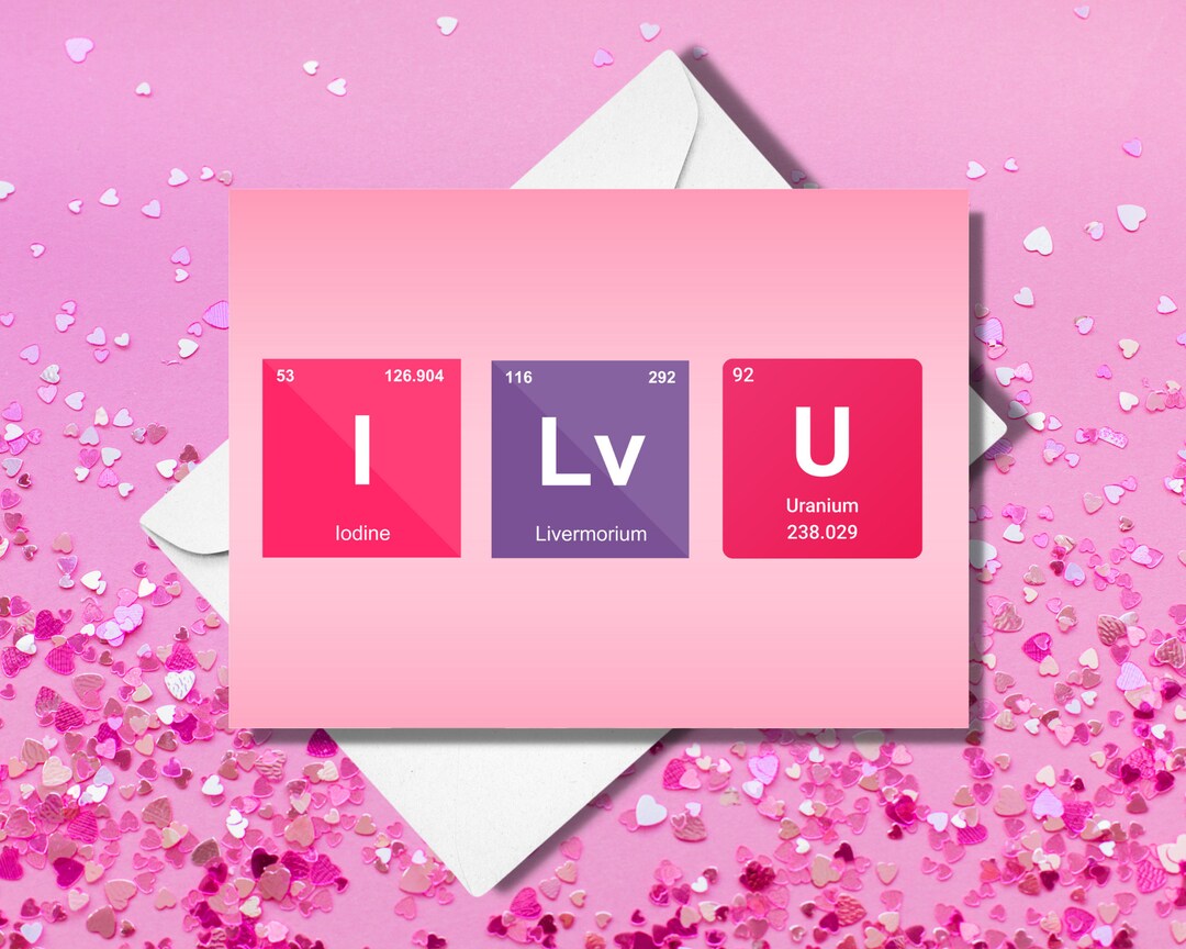 I Love You Periodic Table Love Valentine's Day Anniversary Nerdy Funny ...
