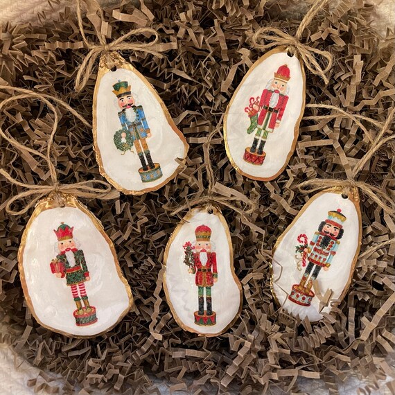 Nutcracker Oyster Shell Christmas Ornament set of 5 - Etsy