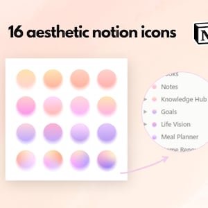 Notion Icons - Digital Sticker Pack PNG for Life Planner, Notion ...