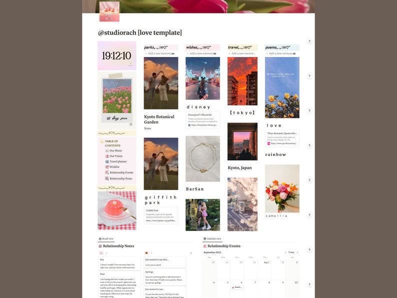 Relationship Notion Template | Long Distance Relationship Tracker ...