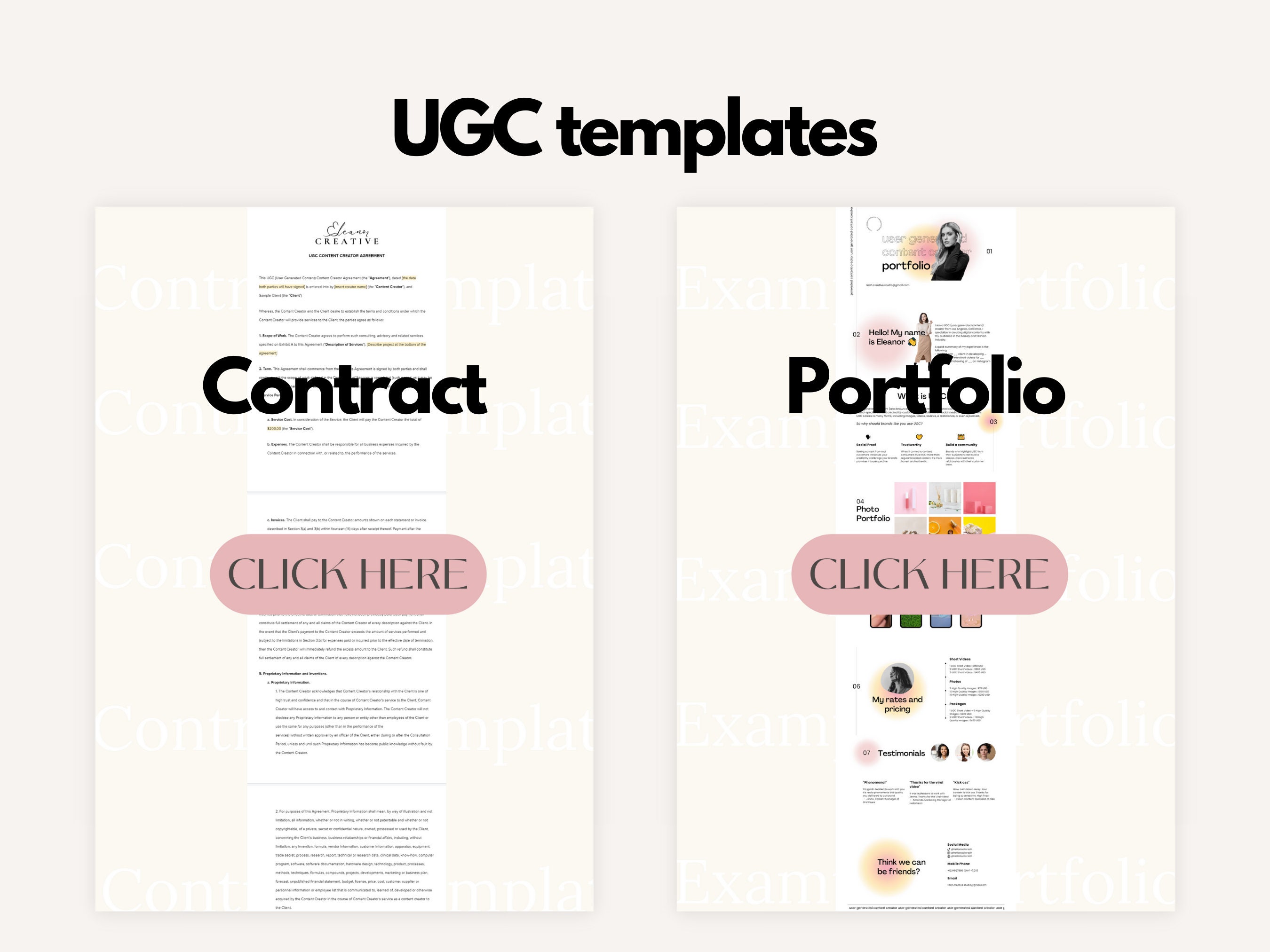 UGC Creator Bundle: UGC Contract, Portfolio, Email Pitch, Planner ...