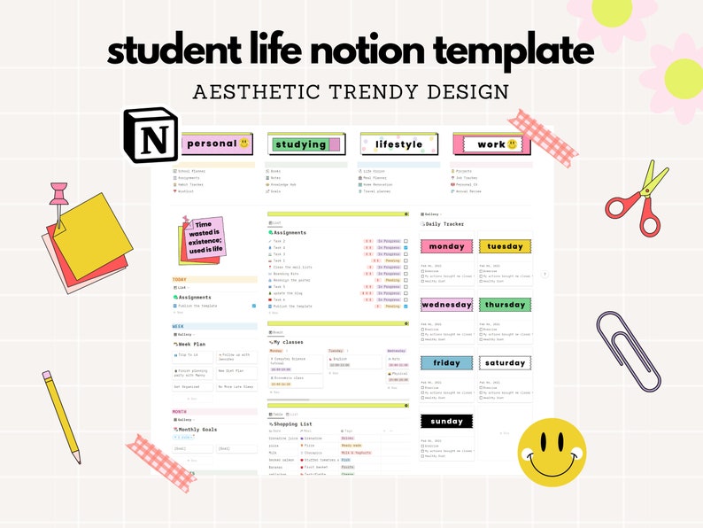 Student Life Notion Template Notion Academic Planner - Etsy Canada