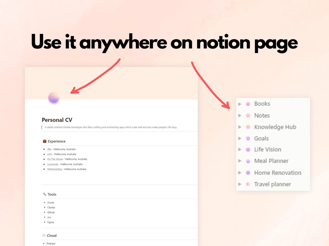 Notion Icons Digital Sticker Pack PNG for Life Planner - Etsy