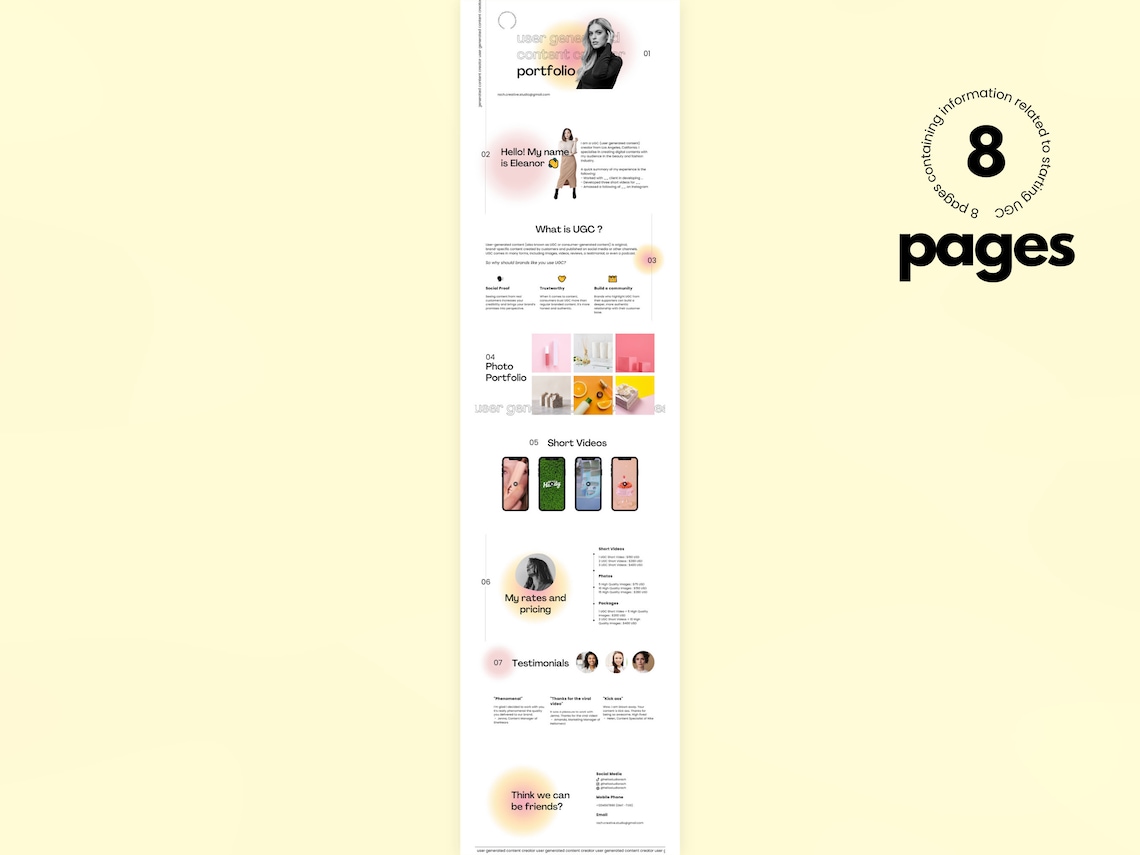 UGC Creator Portfolio Template | User Generated Content Media Kit | UGC ...