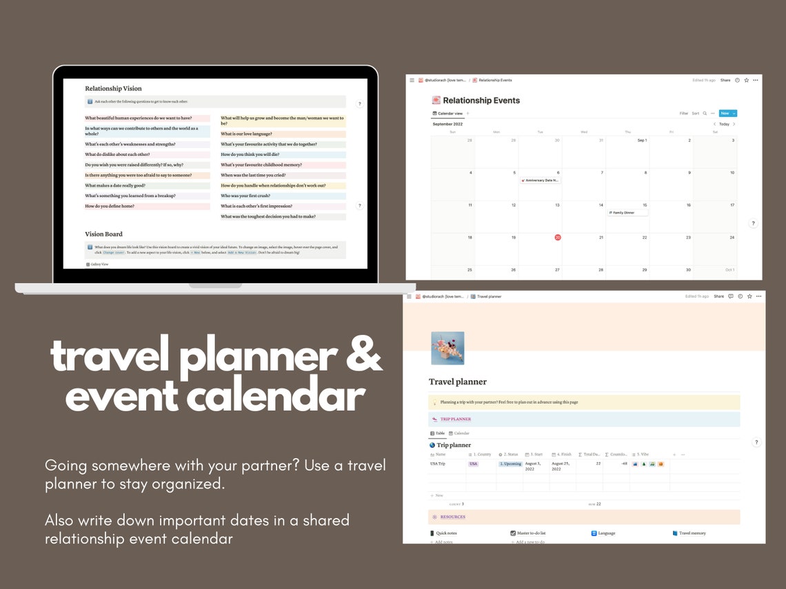 Relationship Notion Template | Long Distance Relationship Tracker | Indie Lofi Aesthetic Notion ...