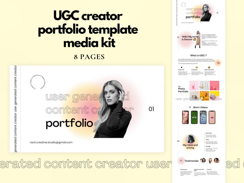 UGC Creator Portfolio Template | User Generated Content Media Kit | UGC ...