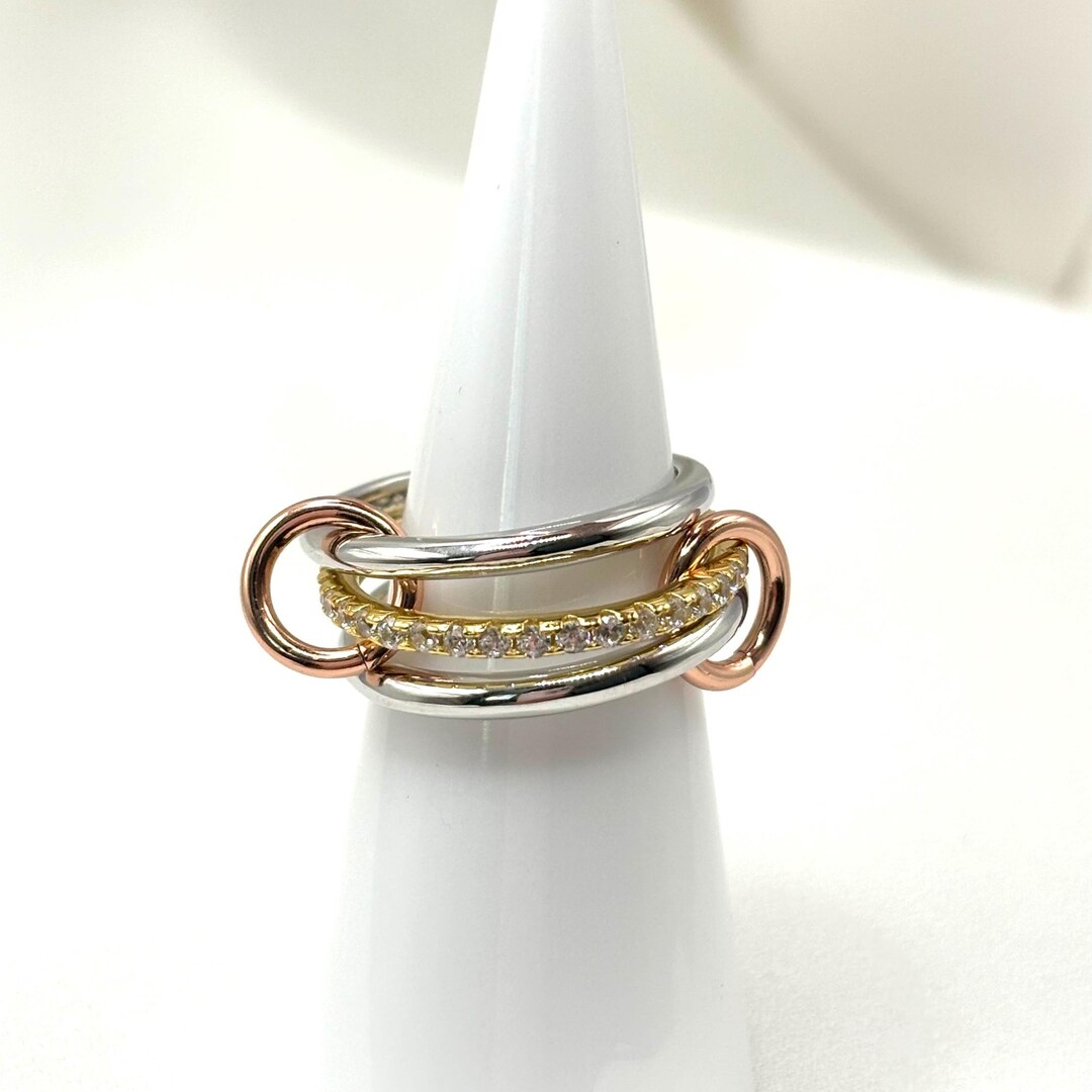 Multi Linked Rings | Linked Eternity Rings | White Gold Cubic Zirconia ...