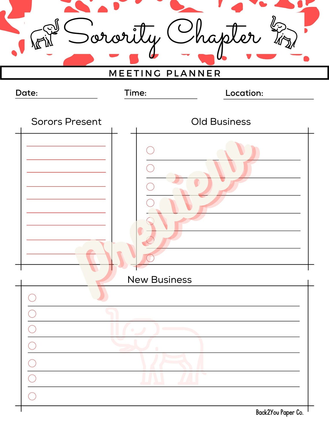 Sorority Chapter Meeting Planner Notes / DST/1913/NPHC/HBCU - Etsy